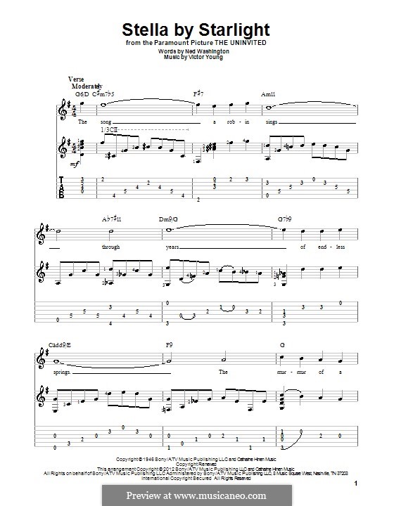 Stella By Starlight by V. Young - sheet music on MusicaNeo