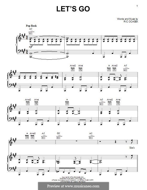 Let's Go (The Cars) by R. Ocasek - sheet music on MusicaNeo