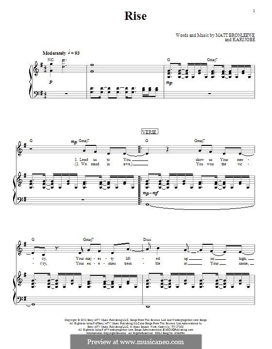 Rise by M. Bronleewe - sheet music on MusicaNeo