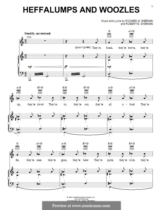 Heffalumps and Woozles by R.M. Sherman, R.B. Sherman on MusicaNeo