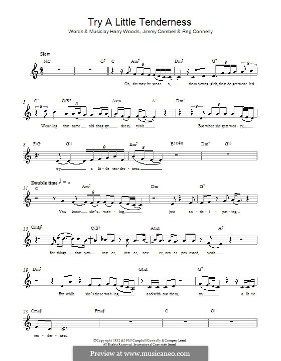 Try a Little Tenderness by H. Woods, J. Campbell, R. Connelly on MusicaNeo