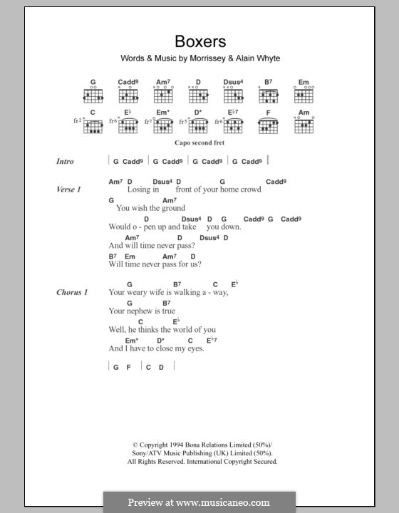 Boxers by Morrissey, A. Whyte - sheet music on MusicaNeo