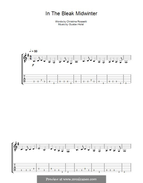 In The Bleak Midwinter By G Holst Sheet Music On Musicaneo