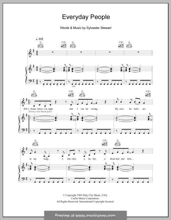 Everyday People (Sly and The Family Stone) by S. Stewart on MusicaNeo