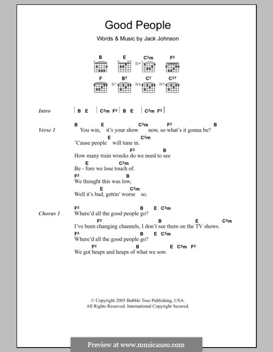 Good People by J. Johnson - sheet music on MusicaNeo