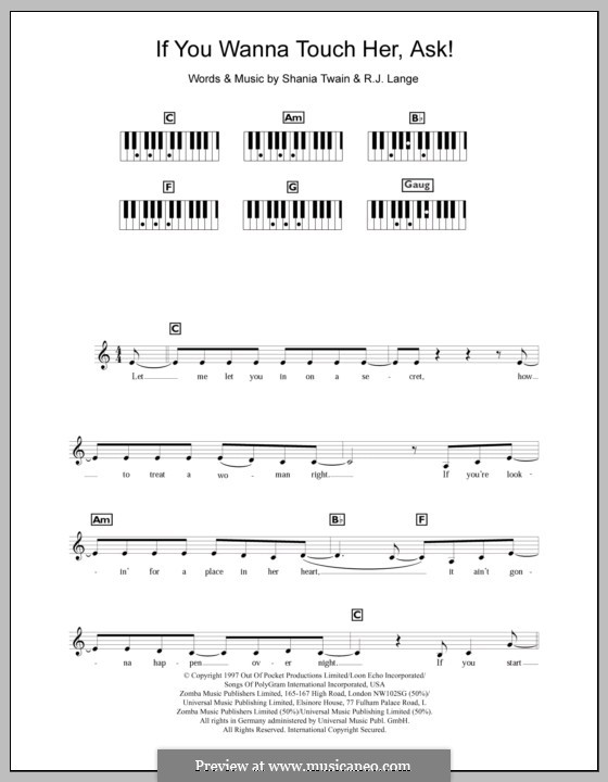 If You Wanna Touch Her, Ask! by R.J. Lange, S. Twain on MusicaNeo