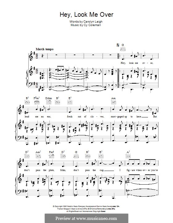 Hey, Look Me Over by C. Coleman - sheet music on MusicaNeo Hey, Look Me Over by C. Coleman - sheet music on MusicaNeo