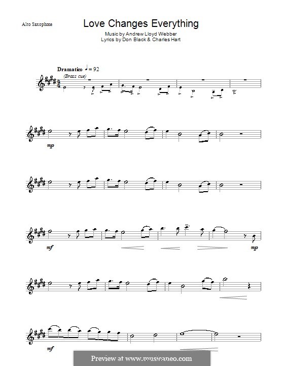 Love Changes Everything (Aspects of Love) by A.L. Webber on MusicaNeo