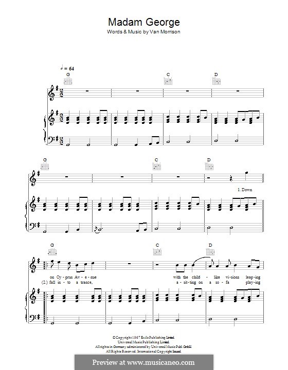 Madame George by V. Morrison - sheet music on MusicaNeo
