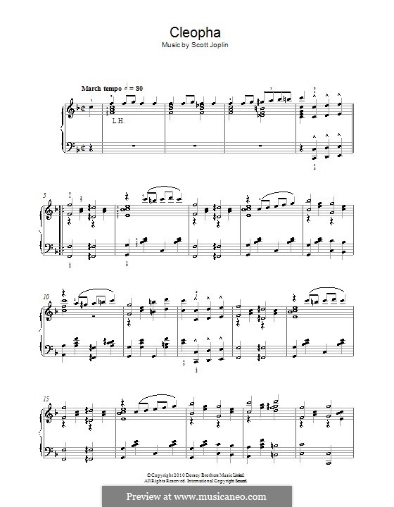 Cleopha by S. Joplin - sheet music on MusicaNeo