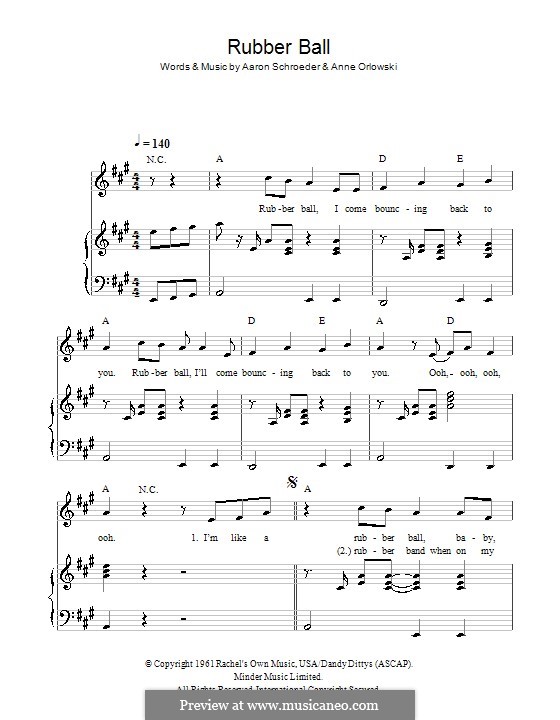 Rubber Ball by A. Schroeder, A. Orlowski - sheet music on MusicaNeo