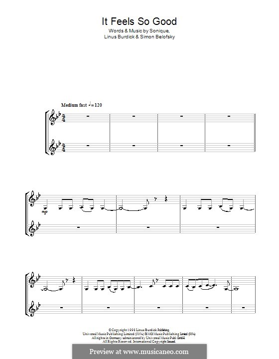 It Feels So Good (Sonique) by S. Clarke, L. Burdick, S. Belofsky on MusicaNeo