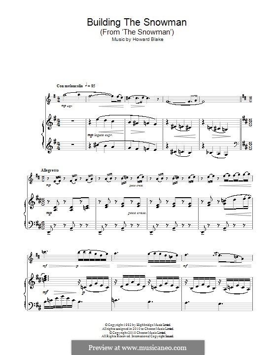 Building the Snowman (The Snowman) by H. Blake - sheet music on MusicaNeo