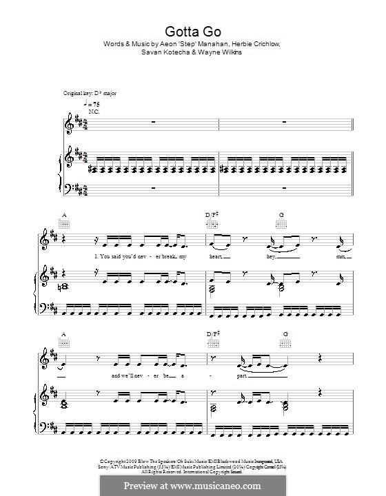 Gotta Go (Alexandra Burke) by A. Manahan, H. Crichlow, S. Kotecha, W ...