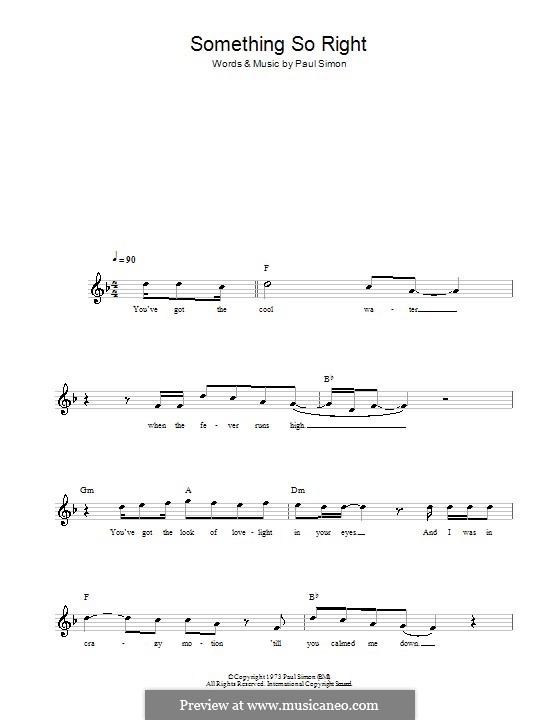 Something So Right by P. Simon - sheet music on MusicaNeo