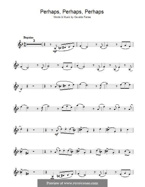 Quizas, Quizas, Quizas (Perhaps, Perhaps, Perhaps) by O. Farres on MusicaNeo