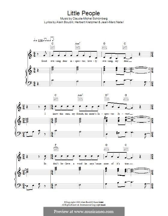 Little People (Les Miserables) by C. Schönberg - sheet music on MusicaNeo