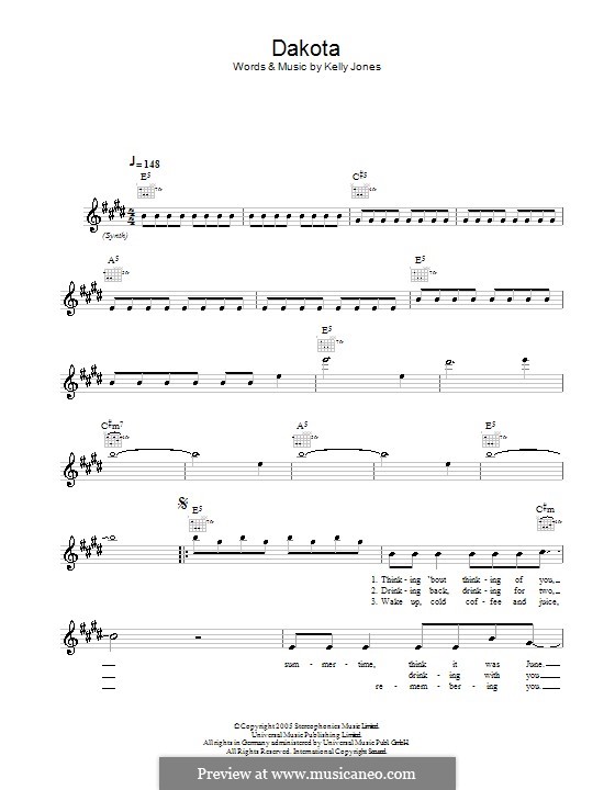 Dakota (Stereophonics) by K. Jones - sheet music on MusicaNeo