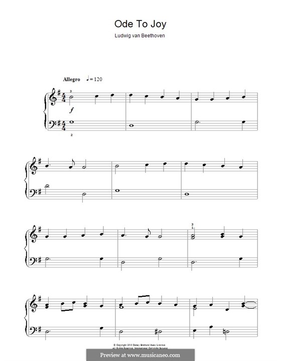 Ode to Joy, for Piano (Symphony No.9 'Choral', Op.125) by L.v ...