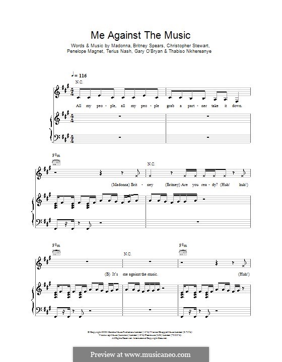 Me Against the Music by Madonna, B. Spears, Tricky Stewart , G. O'Brien ...