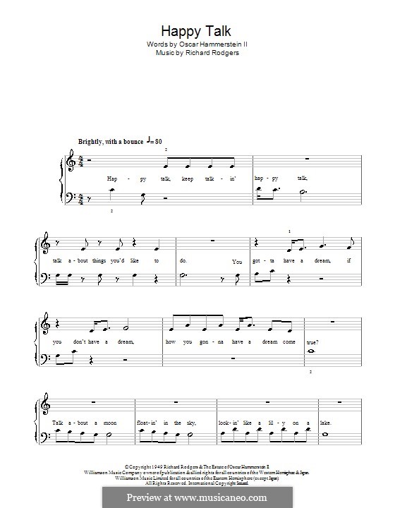 Happy Talk (from South Pacific) by R. Rodgers - sheet music on MusicaNeo