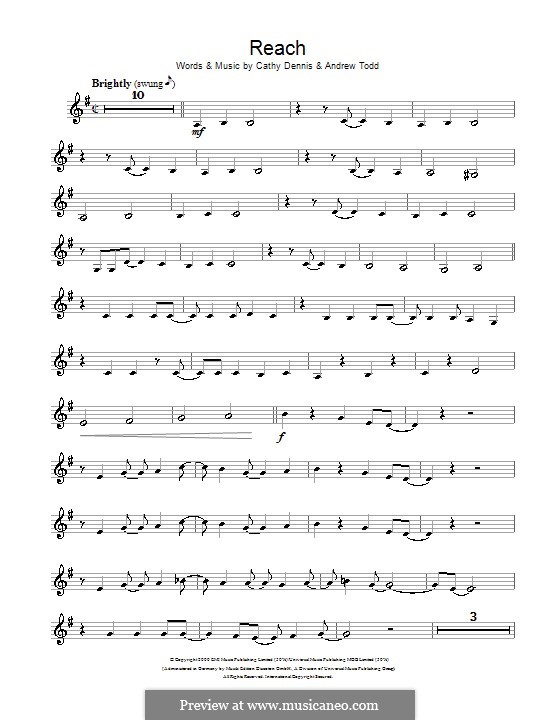 Reach (S Club 7) by A. Todd, C. Dennis - sheet music on MusicaNeo