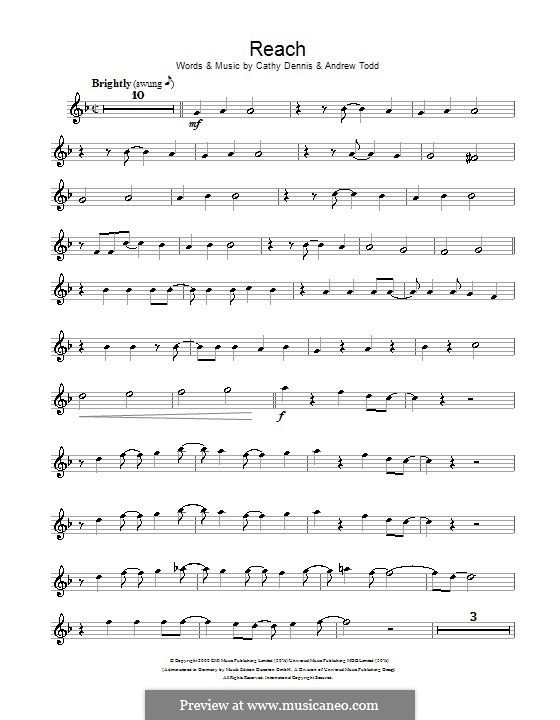 Reach (S Club 7) by A. Todd, C. Dennis - sheet music on MusicaNeo