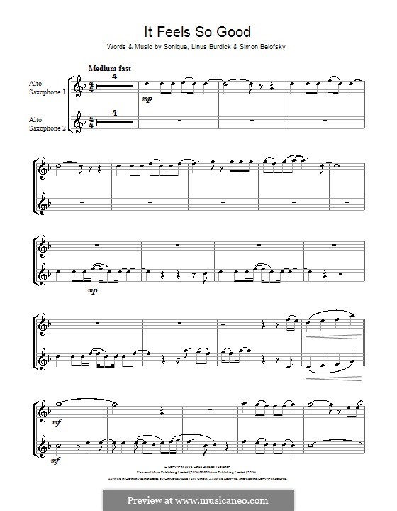 It Feels So Good (Sonique) by S. Clarke, L. Burdick, S. Belofsky on MusicaNeo