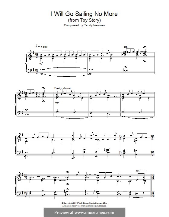 I Will Go Sailing No More by R. Newman - sheet music on MusicaNeo