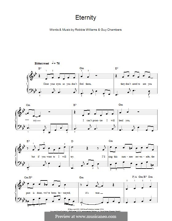 Eternity by G. Chambers, R. Williams - sheet music on MusicaNeo
