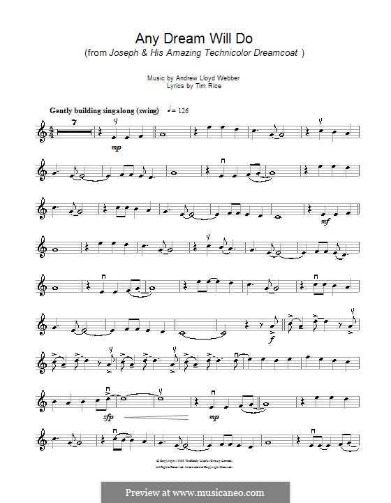 Any Dream Will Do (Joseph and The Amazing Technicolor Dreamcoat) by A.L ...