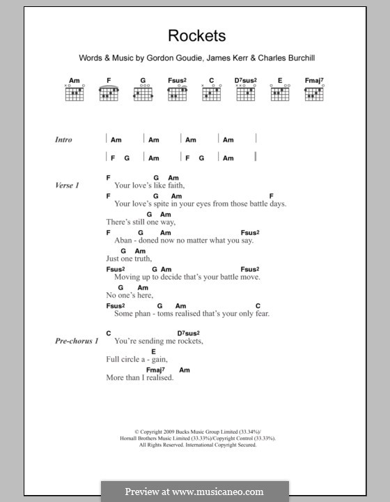 Rockets (Simple Minds) by C. Burchill, G. Goudie, J. Kerr on MusicaNeo