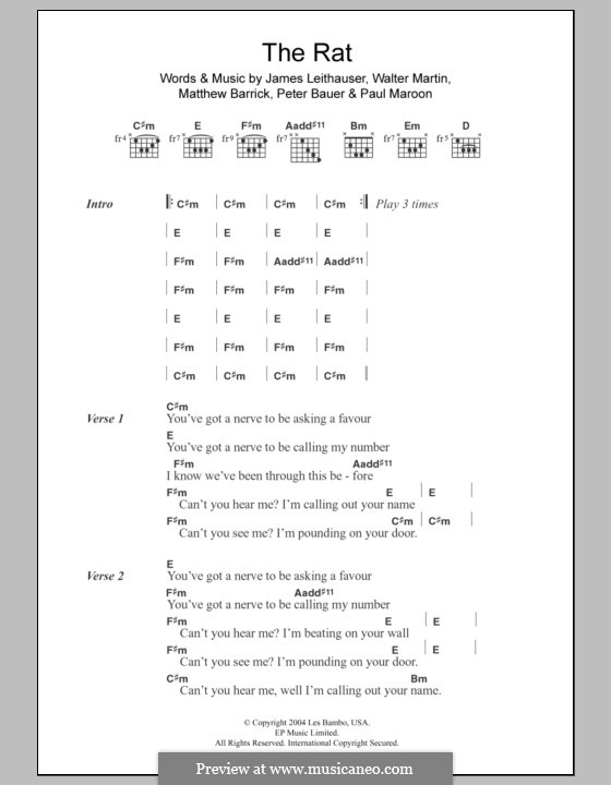 The Rat (The Walkmen) by J. Leithauser, M. Barrick, P. Maroon, P. Bauer ...