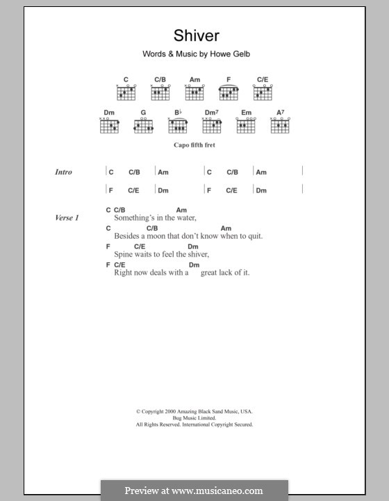 Shiver (Giant Sand) by H. Gelb - sheet music on MusicaNeo