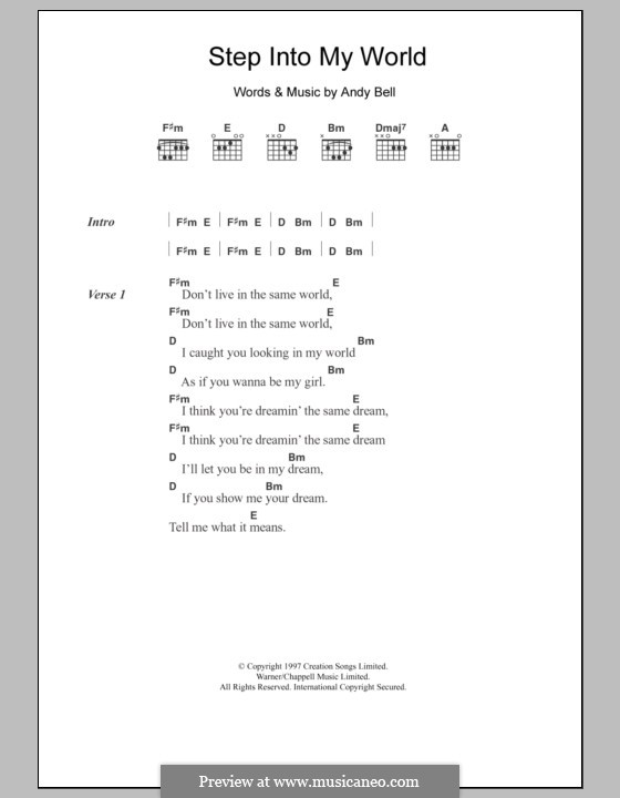 Step Into My World by A. Bell - sheet music on MusicaNeo