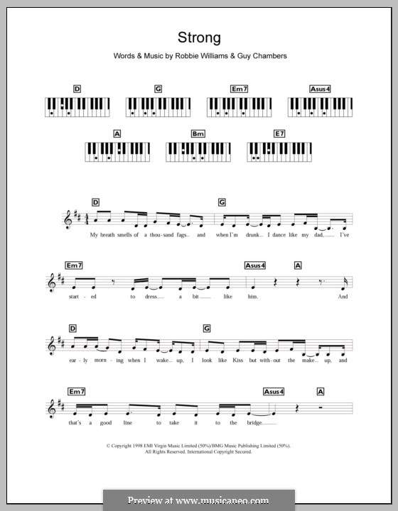 Strong by G. Chambers, R. Williams - sheet music on MusicaNeo