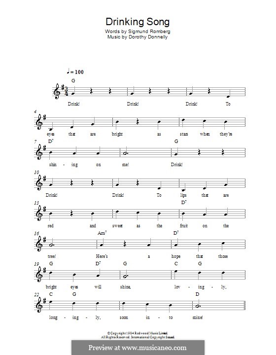 Drinking Song (from The Student Prince) by D. Donnelly on MusicaNeo