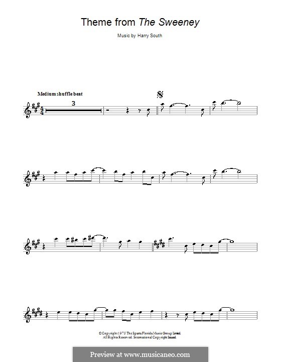 Theme from The Sweeney by H. South - sheet music on MusicaNeo
