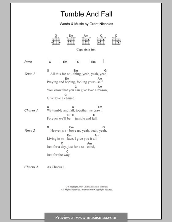 Tumble and Fall (Feeder) by G. Nicholas - sheet music on MusicaNeo