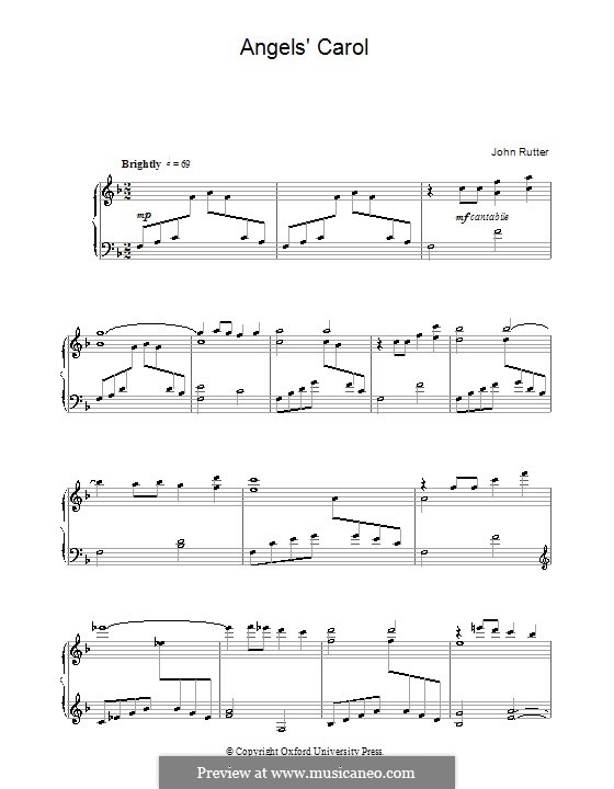Angels' Carol by J. Rutter - sheet music on MusicaNeo