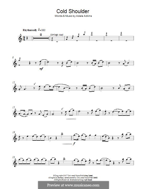 Cold Shoulder by Adele - sheet music on MusicaNeo