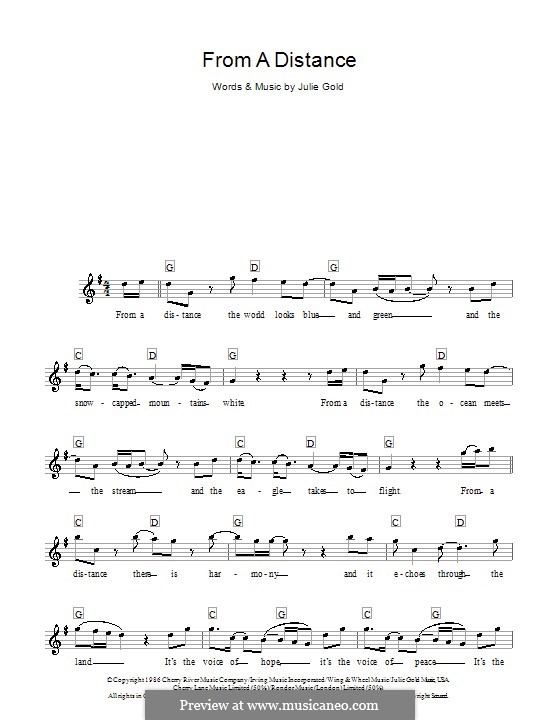 From a Distance by J. Gold - sheet music on MusicaNeo