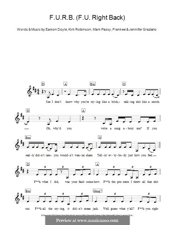 F.U.R.B. (F.U. Right Back) by Frankee, E. Doyle, J. Graziano, K ...