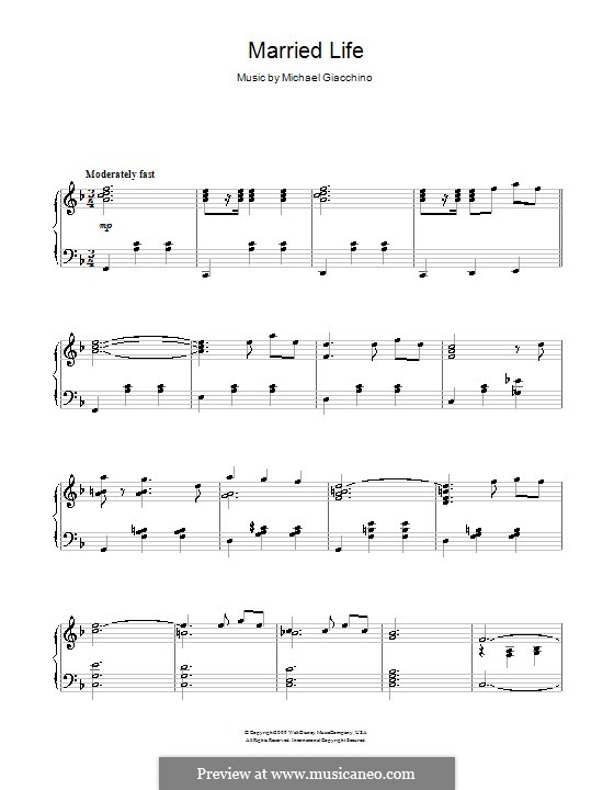 Married Life by M. Giacchino - sheet music on MusicaNeo