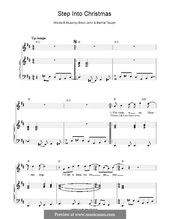 Step Into Christmas by E. John - sheet music on MusicaNeo