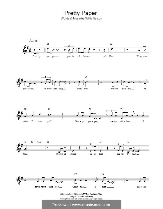 Pretty Paper by W. Nelson - sheet music on MusicaNeo