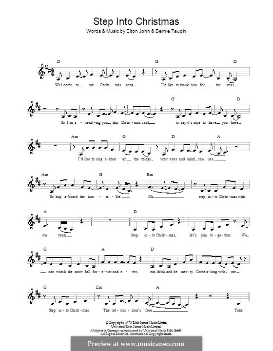 Step Into Christmas by E. John - sheet music on MusicaNeo