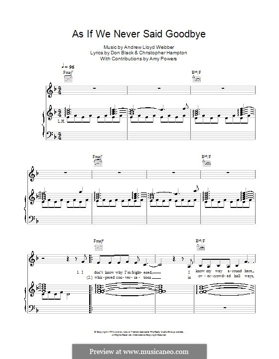 As if We Never Said Goodbye (Sunset Boulevard) by A.L. Webber on MusicaNeo