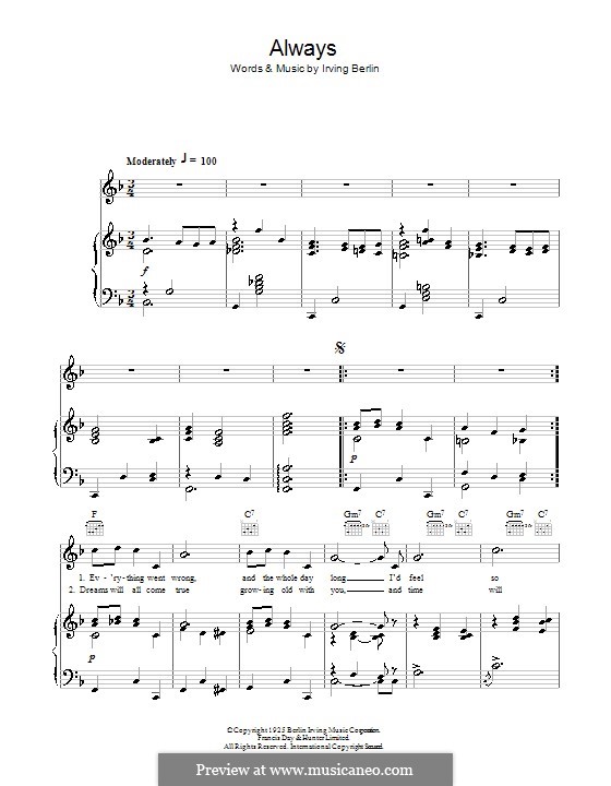 Always by I. Berlin - sheet music on MusicaNeo