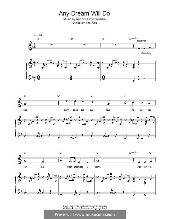 Any Dream Will Do (Joseph and The Amazing Technicolor Dreamcoat) by A.L ...